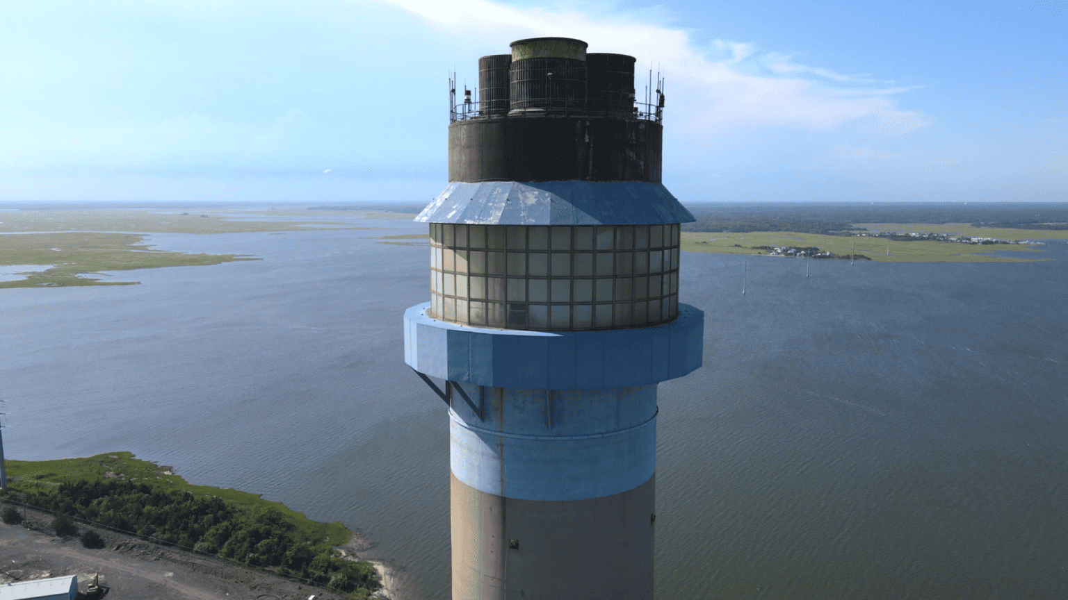 Saying Goodbye to Beesleys Point Power Plant Tower - Drone Video ...