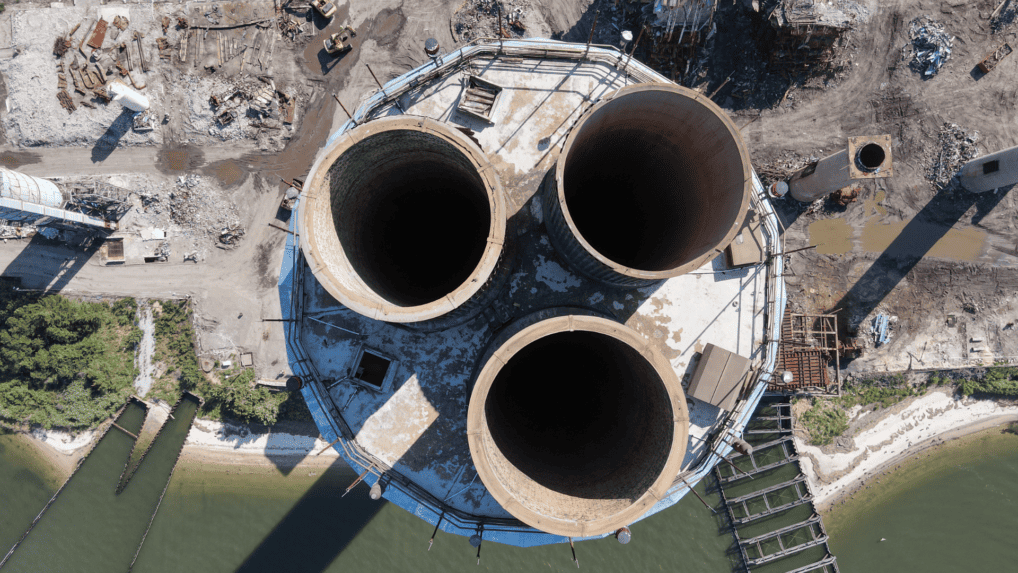 Saying Goodbye to Beesleys Point Power Plant Tower - Drone Video ...