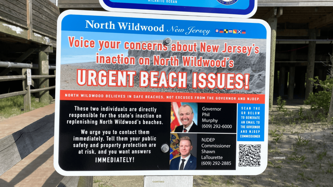 North Wildwood Installs Phil Murphy Signs on the Beach - Wildwood Video ...
