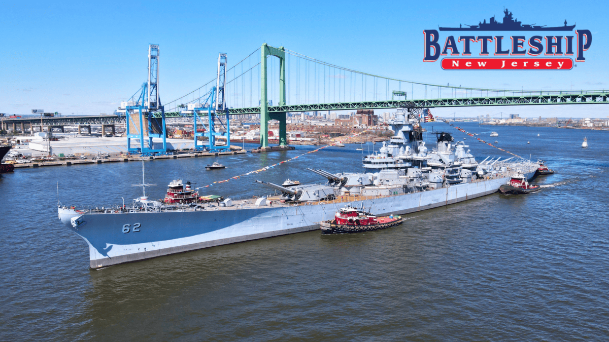Battleship New Jersey's Journey Down the Delaware - Wildwood Video Archive