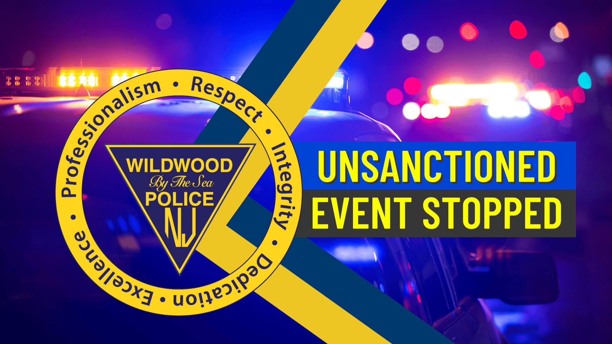 Wildwood Police Stops Unsanctioned Event - Wildwood Video Archive
