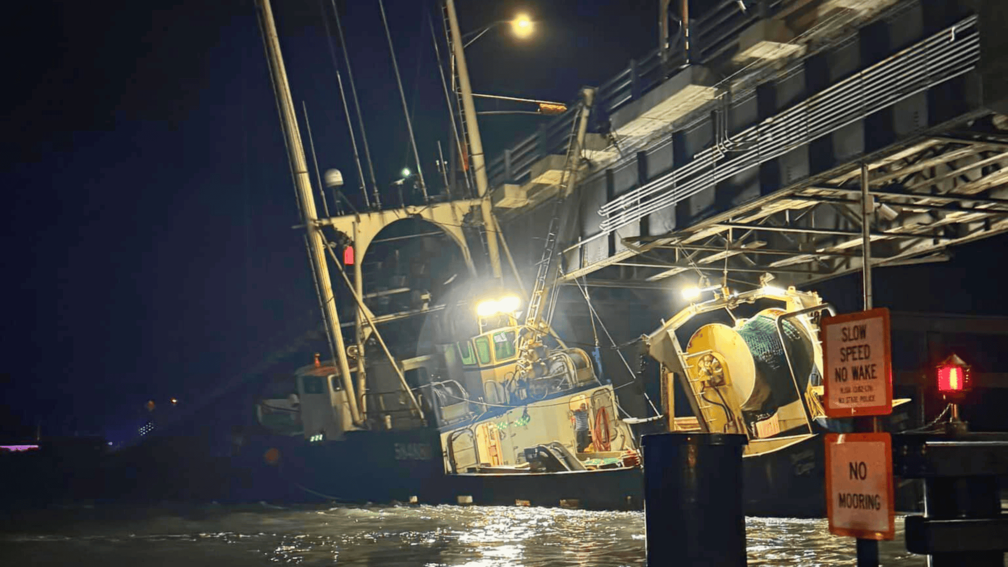 Fishing Boat Collides with Middle Thorofare Bridge Following Power ...