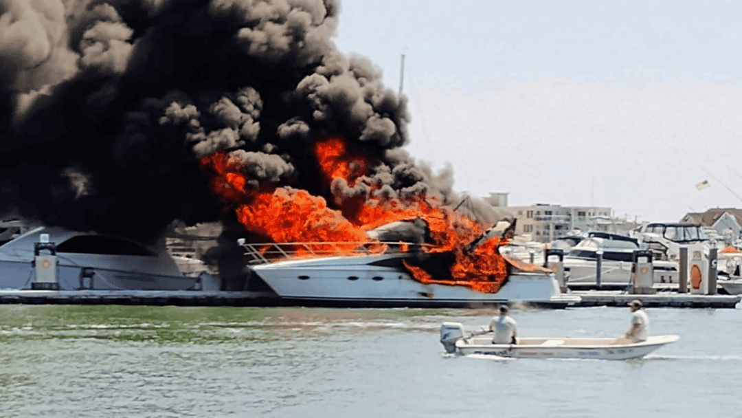 Boat Fire at Wildwood’s Schooner Island Marina - Wildwood Video Archive
