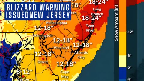 Blizzard Warning Issued for Parts of New Jersey 11AM Update - Wildwood ...
